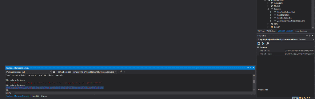 ABP Code First 无法进行数据库迁移问题